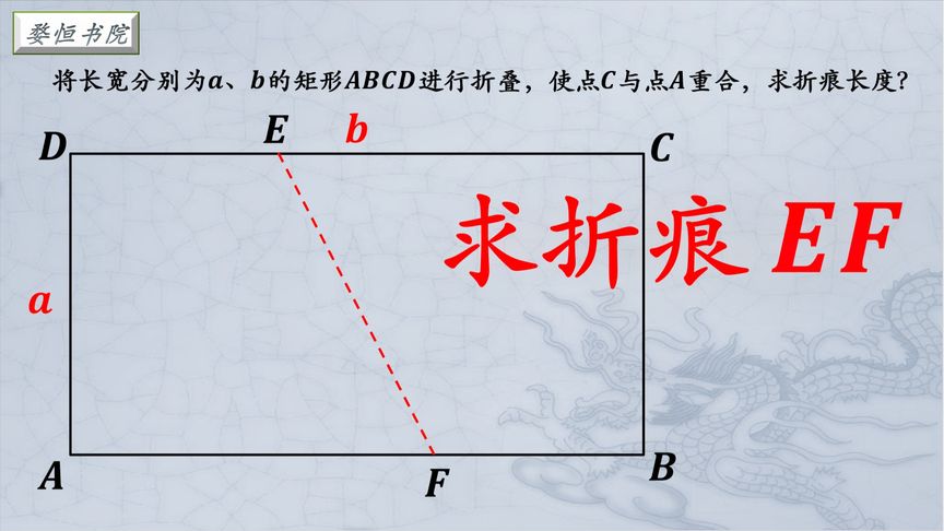 折叠矩形ABCD,使A与C重合,求折痕EF的长度
