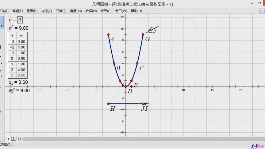30.几何画板案例 用列表、描点、连线法绘制函数图像