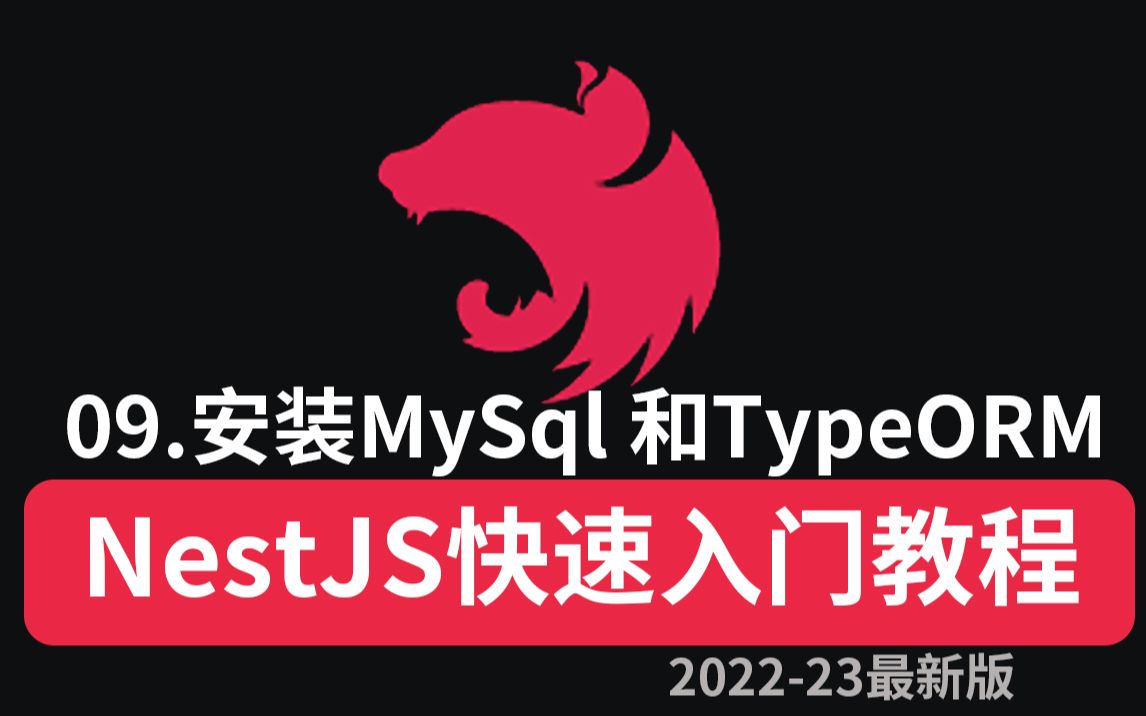09.数据库操作-安装MySql 和TypeORM | NestJS快速入门教程