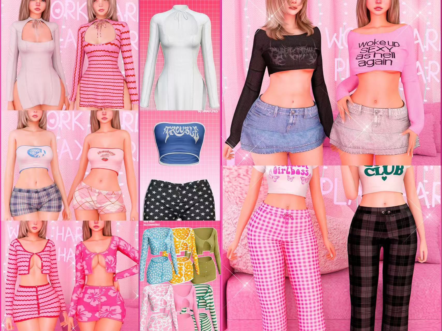 【模拟人生4 MOD分享】纯欲少女风服饰mod(第①⑧弹)_游戏热门视频