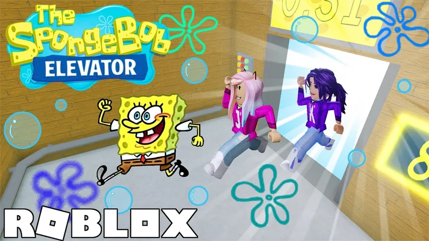 阿火解说roblox罗布乐思第21期:海绵宝宝主题的电梯模拟器