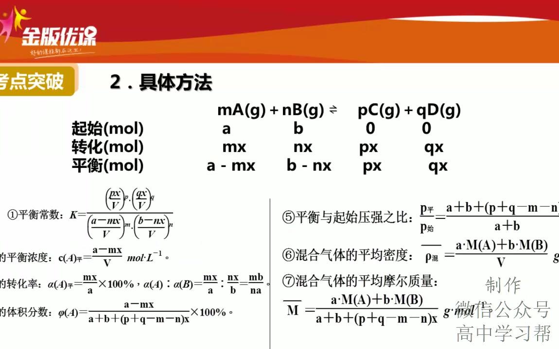 33有关化学平衡的计算 高中化学