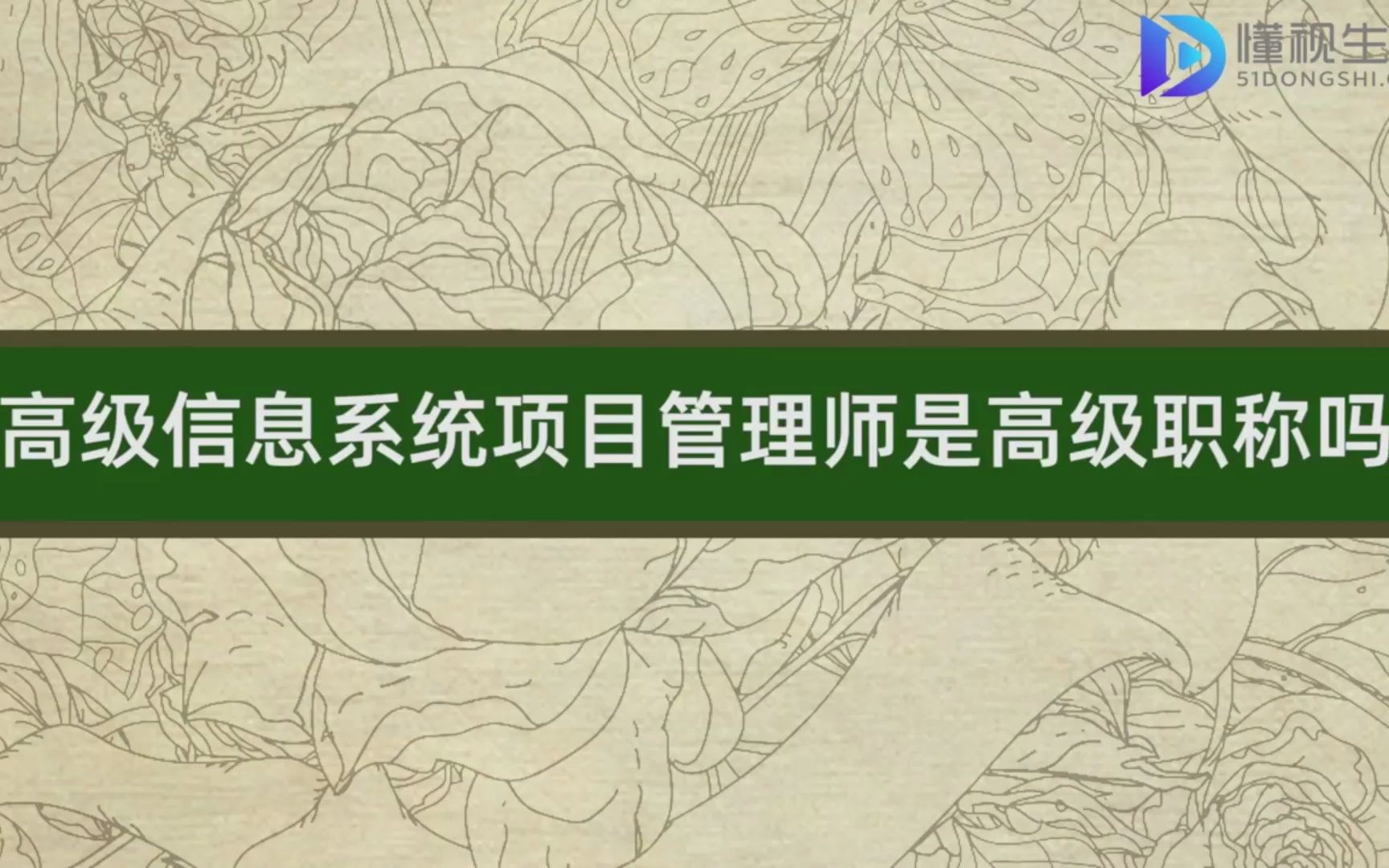 高级信息系统项目管理师是高级职称吗