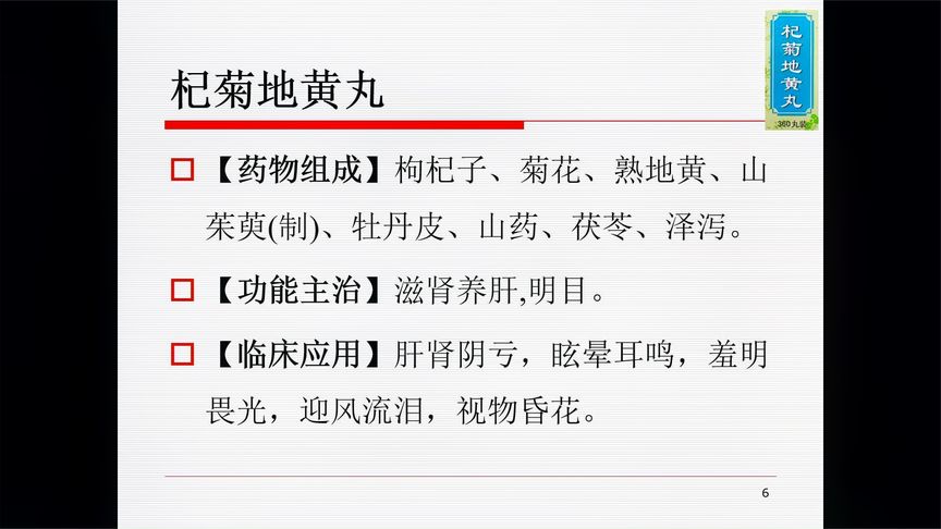 杞菊地黄丸,滋肾养肝,明目