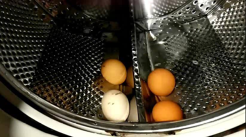 把鸡蛋放进滚筒洗衣机,启动开关,结果怎么样?一起来感受下!