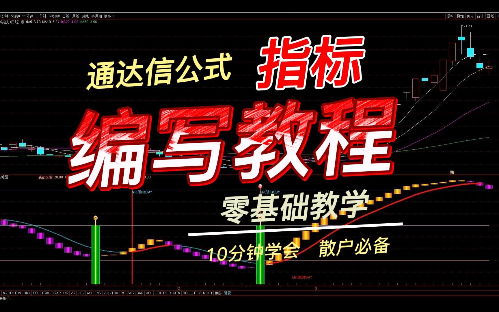 散户值得收藏的教学视频——通达信指标公式编写，零基础教学！