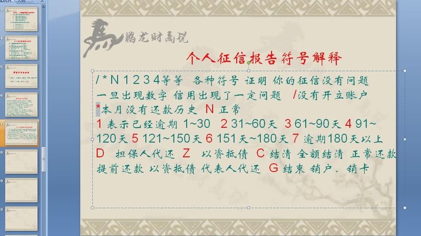 如何看懂个人征信报告?央行征信报告上各种符号及数字是什么意思