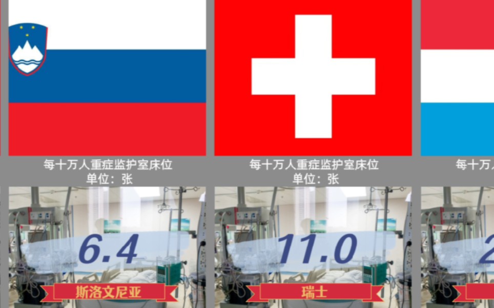 全球二十国ICU(重症监护)床位数目对比