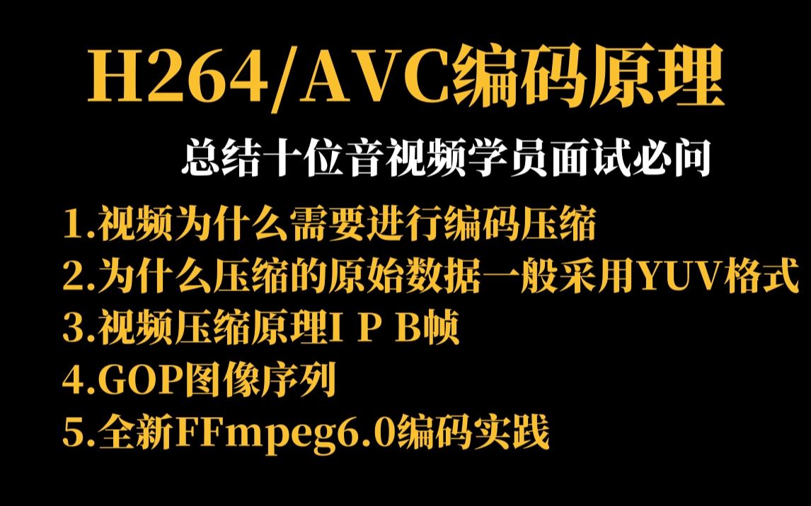 音视频开发,H264/AVC编码原理(分割、运动估计、变换、量化、熵...