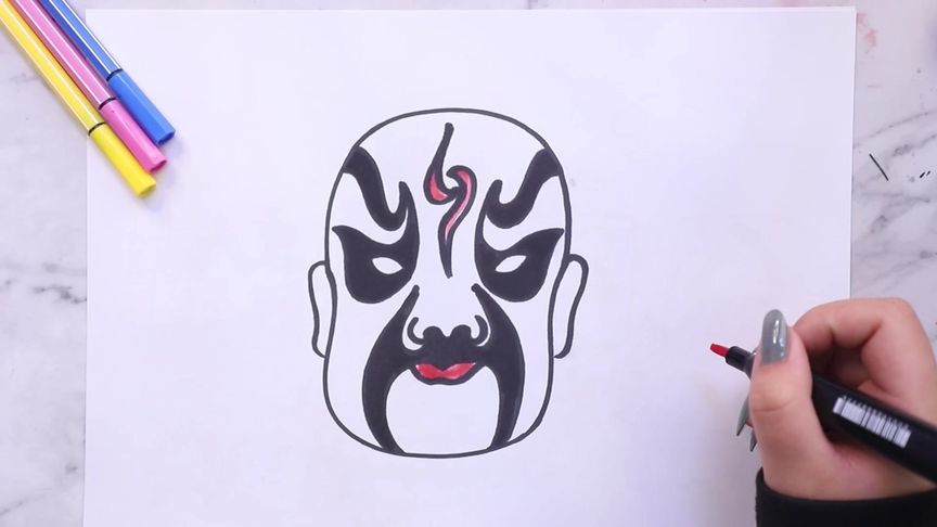 儿童最简单脸谱的画法