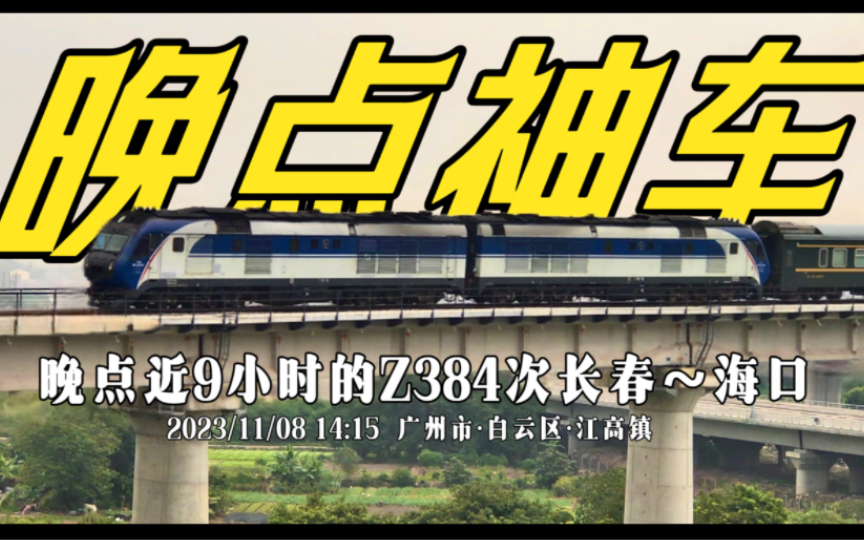 晚点近九个小时的Z384次长春～海口通过江大联络线去大田方向