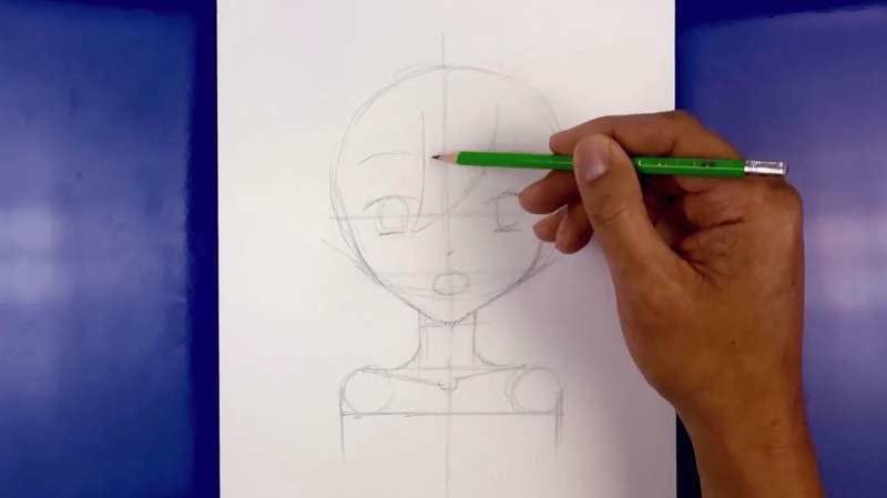 两分钟内教宝宝画一个可爱的动漫少女,效果很不错!