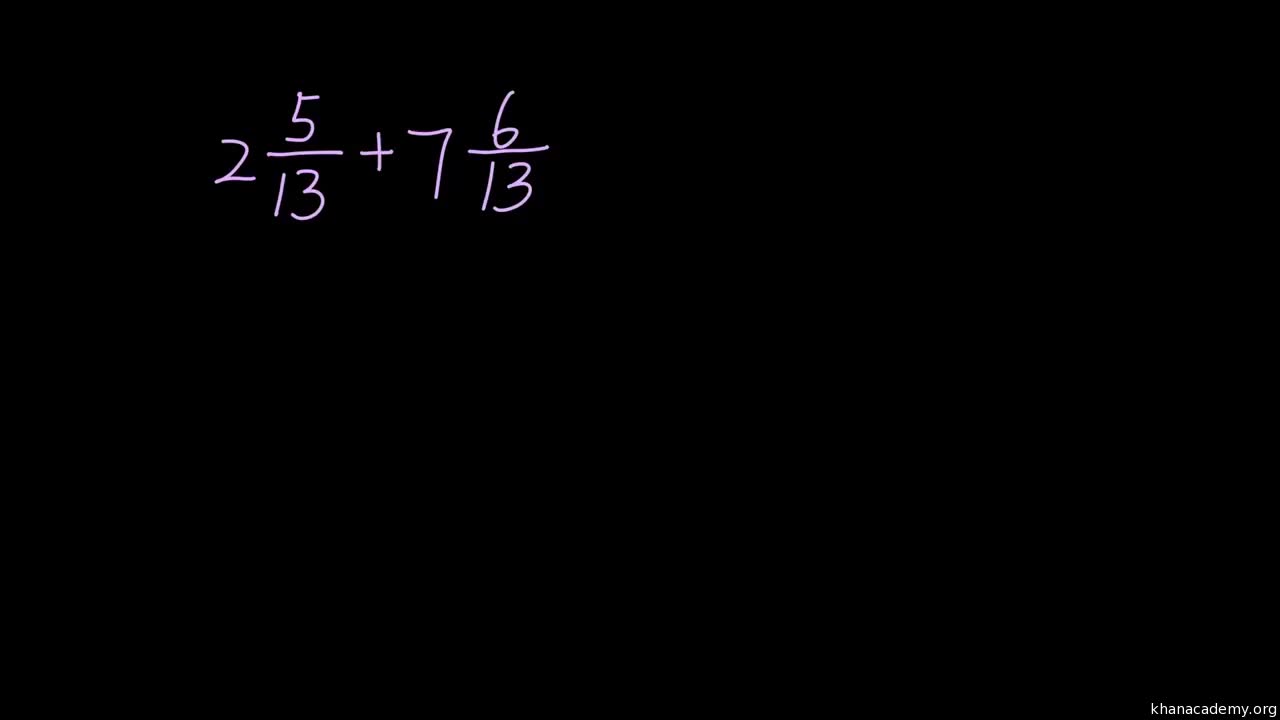 【KhanAcademy】数学五年级-分数的加法和减法-同分母分数加减法