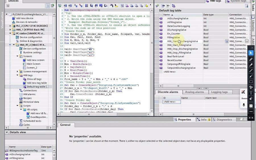 WinCC Advanced V17 - Visual Basic 脚本的 Excel 报告