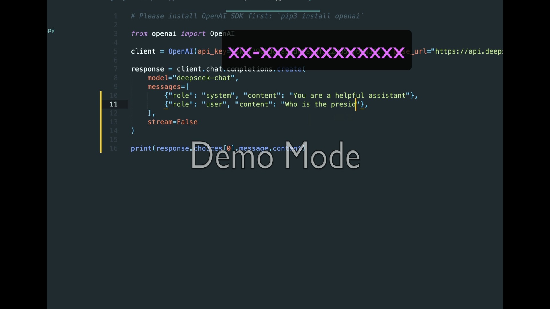 Deepseek API 用法,自制对话程序