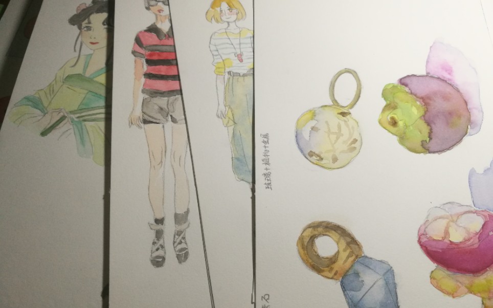 【水彩】up主用五天时间学习水彩 20张水彩纸画完了