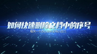 如何快速删除word文档中的序号