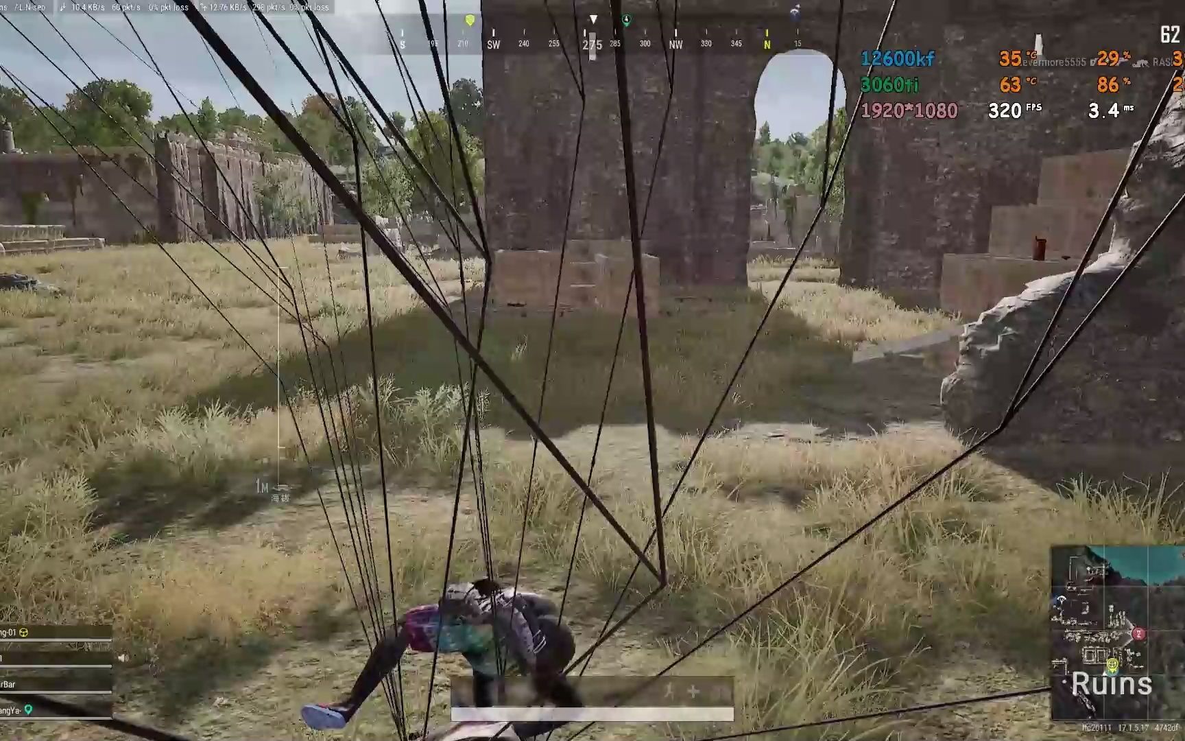 负超频后竞技模式帧数表现,12600kf模拟12400F锁全核4G 关小核 ring...