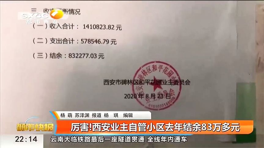 怎么做到的?西安一小区实行业主自管,一年盈余83万余元|都市快报
