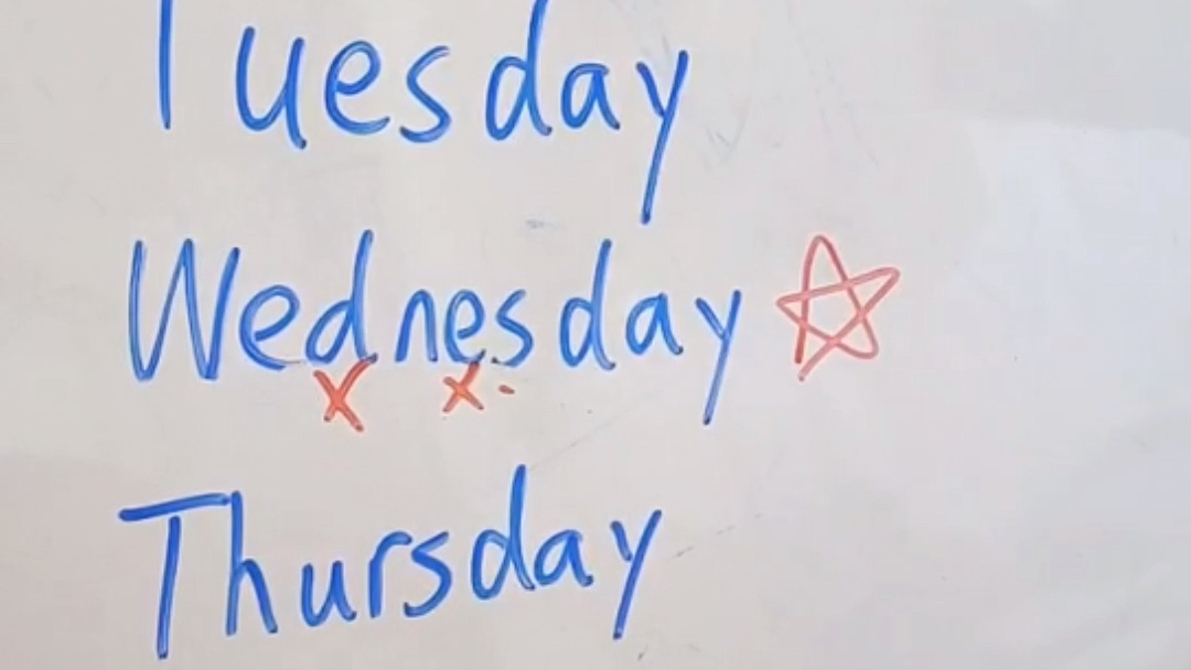 小学英语单词纠错之星期 1