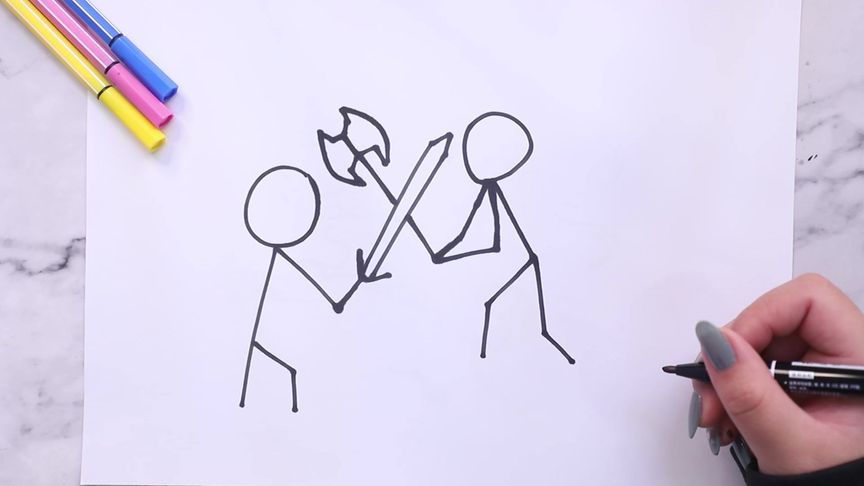 火柴人格斗怎么画