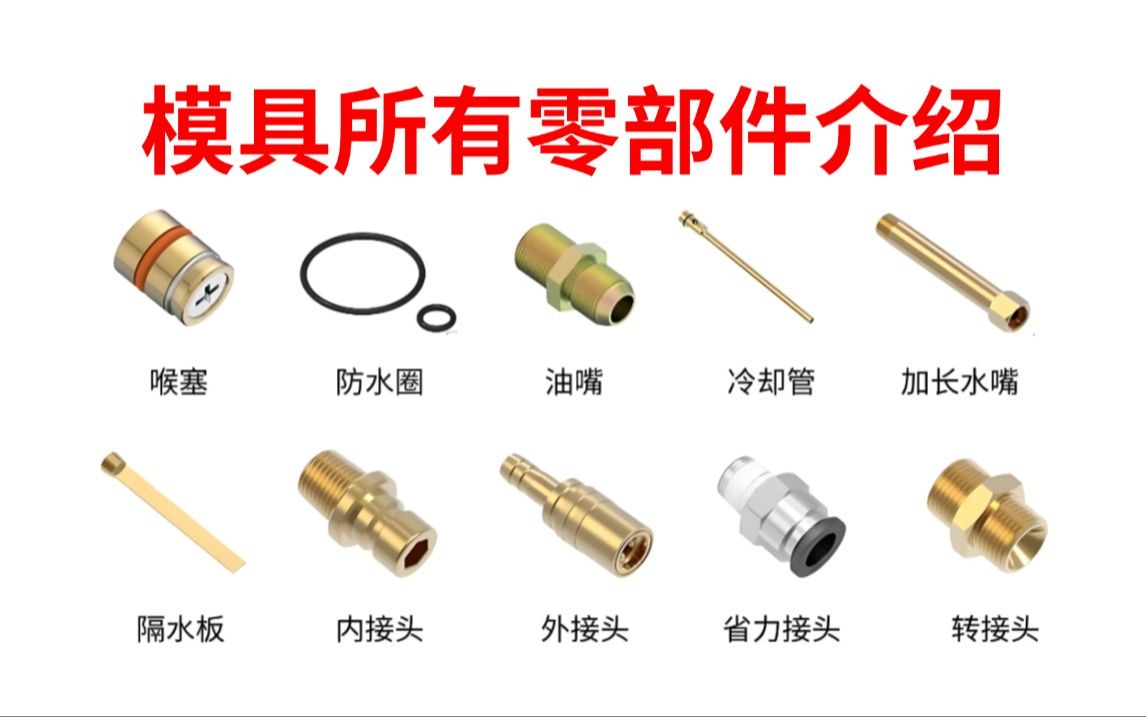模具是由多个小零件组成 这节分享模具所有零部件的名称和作用介绍 ...