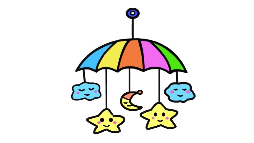 好看风铃简笔画教程,如何画漂亮风铃绘画,儿童宝宝幼儿学绘画