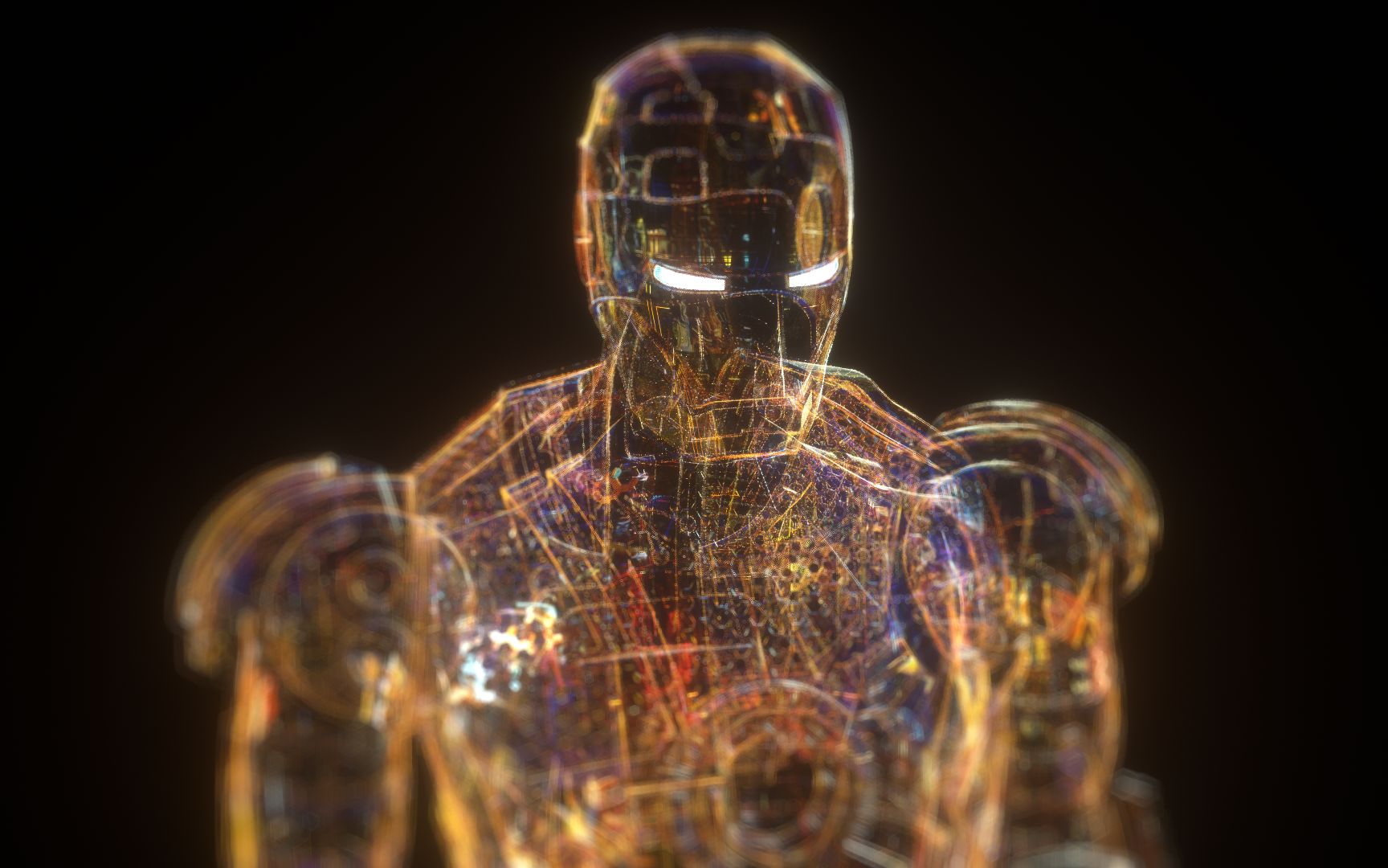简单高效科技感全息线条模型效果C4D教程AE教程