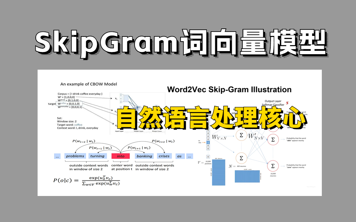 强推!自然语言处理【SkipGram模型】重点讲解, 快速理解CBOWGlove ...
