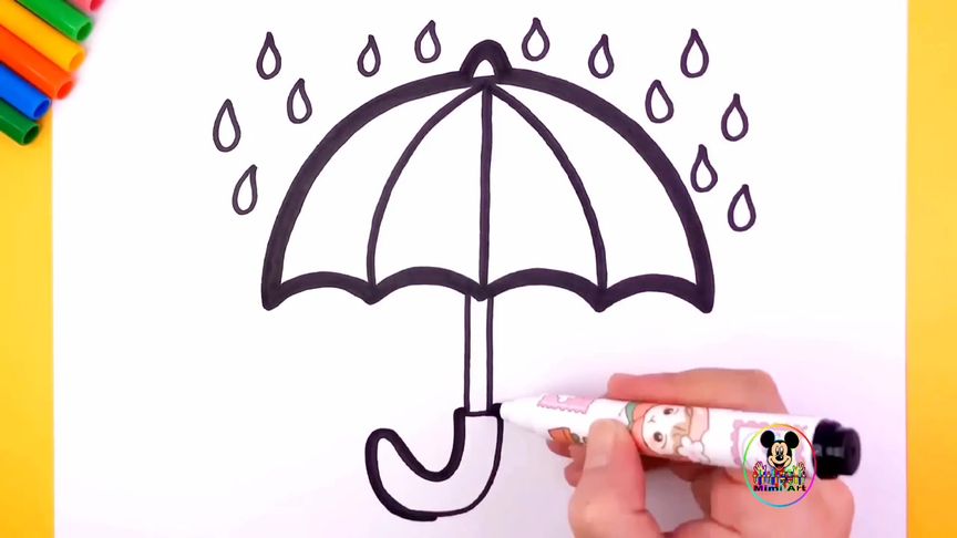 下雨记得带它#简笔画 #涂鸦 #亲子时光 #儿童雨伞