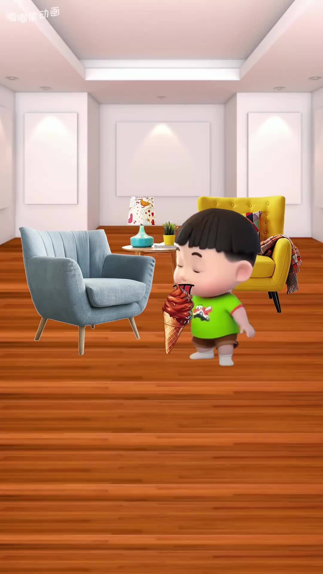 垃圾要及时放到垃圾桶里去哦