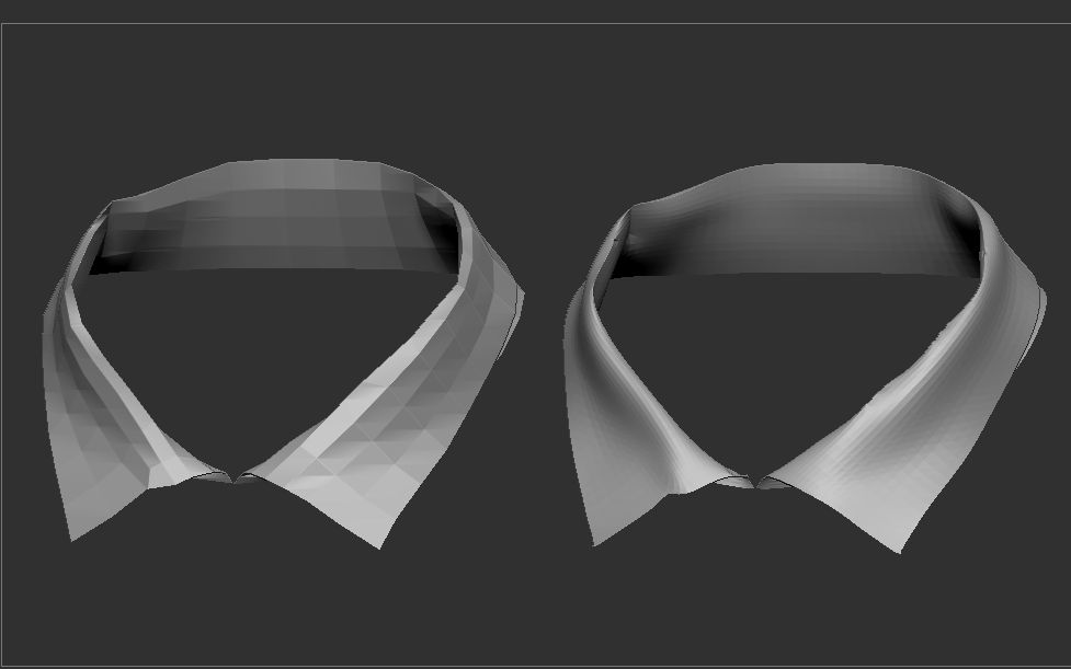 zbrush模型细分收缩问题