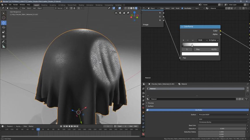 blender-2.8-皮革材质球-材质教程(eevee)
