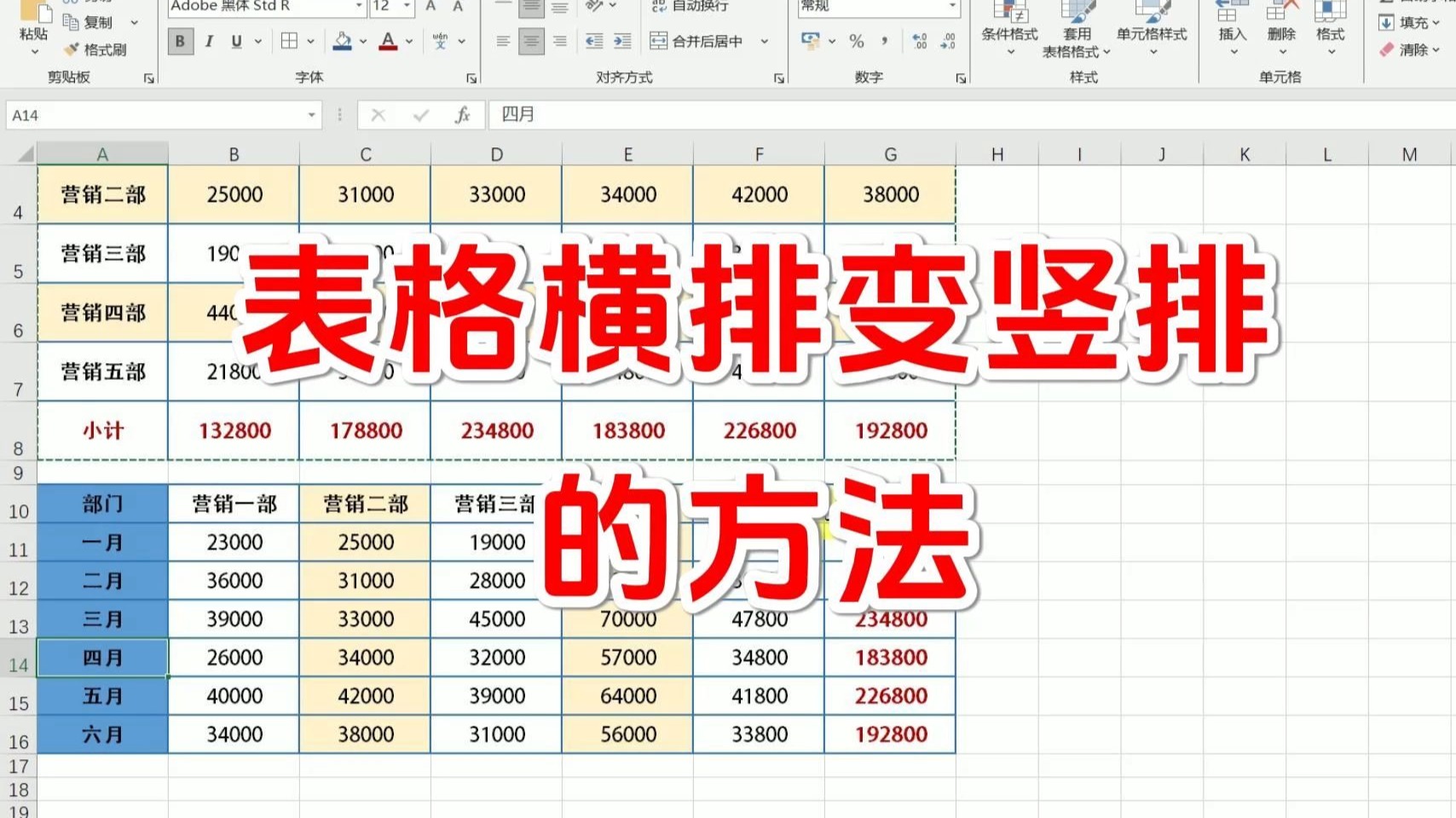 EXCEL如何把横表格变成竖表格,表格数据横转竖的转换方法 excel表格...