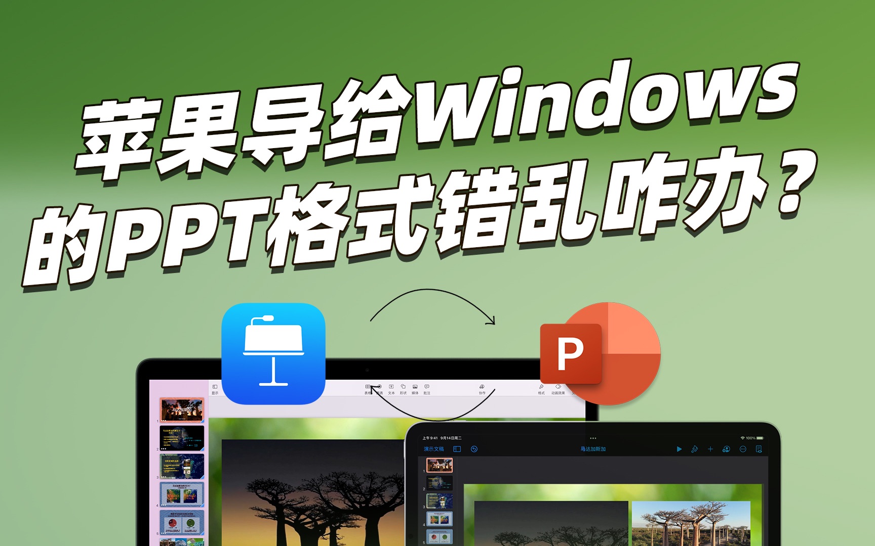 苹果传给Windows的PPT格式乱了解决办法