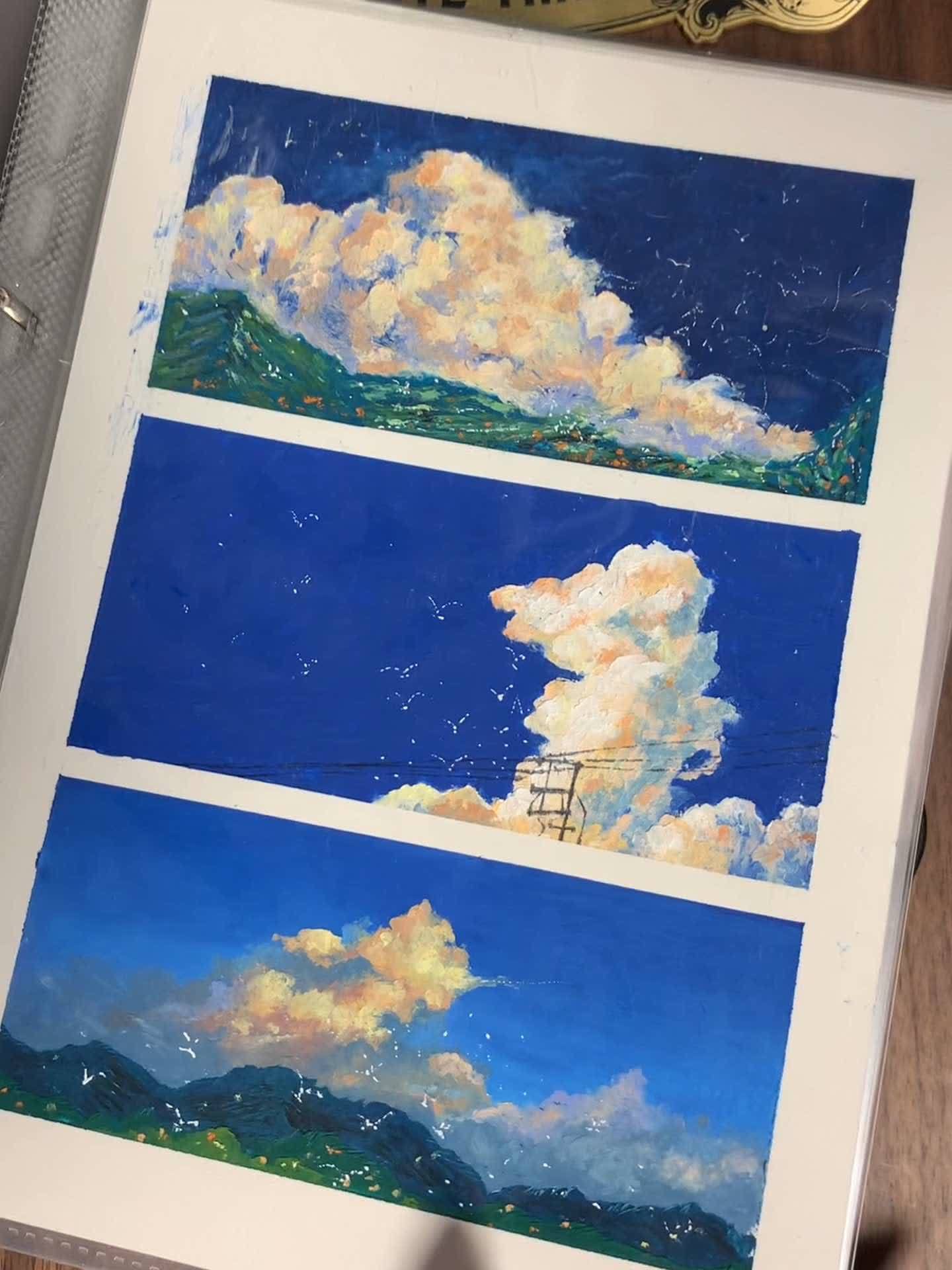 不知不觉又攒了这么多作品了,你们呢油画棒风景画.