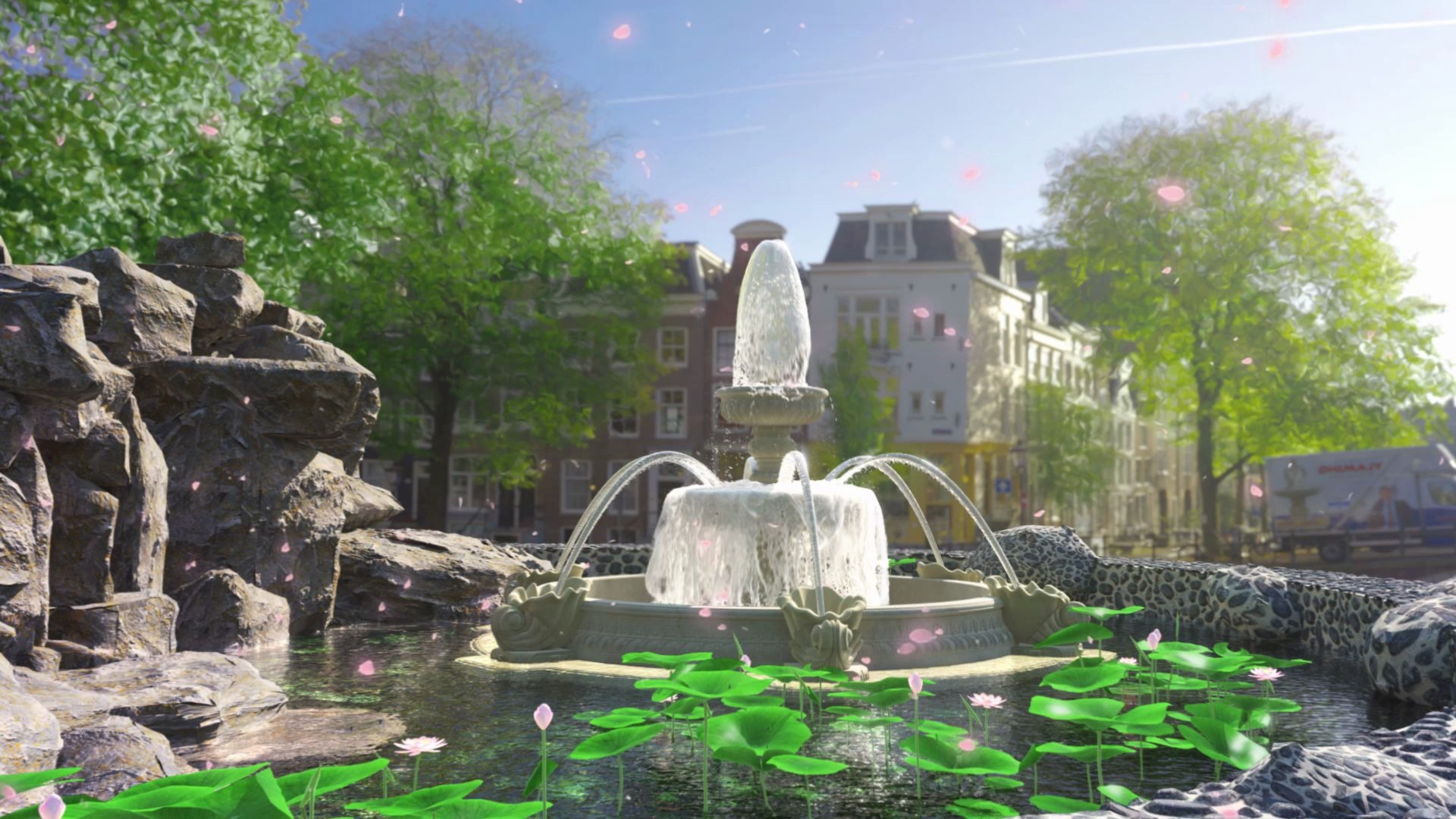 小区的喷泉_max凤凰流体制作