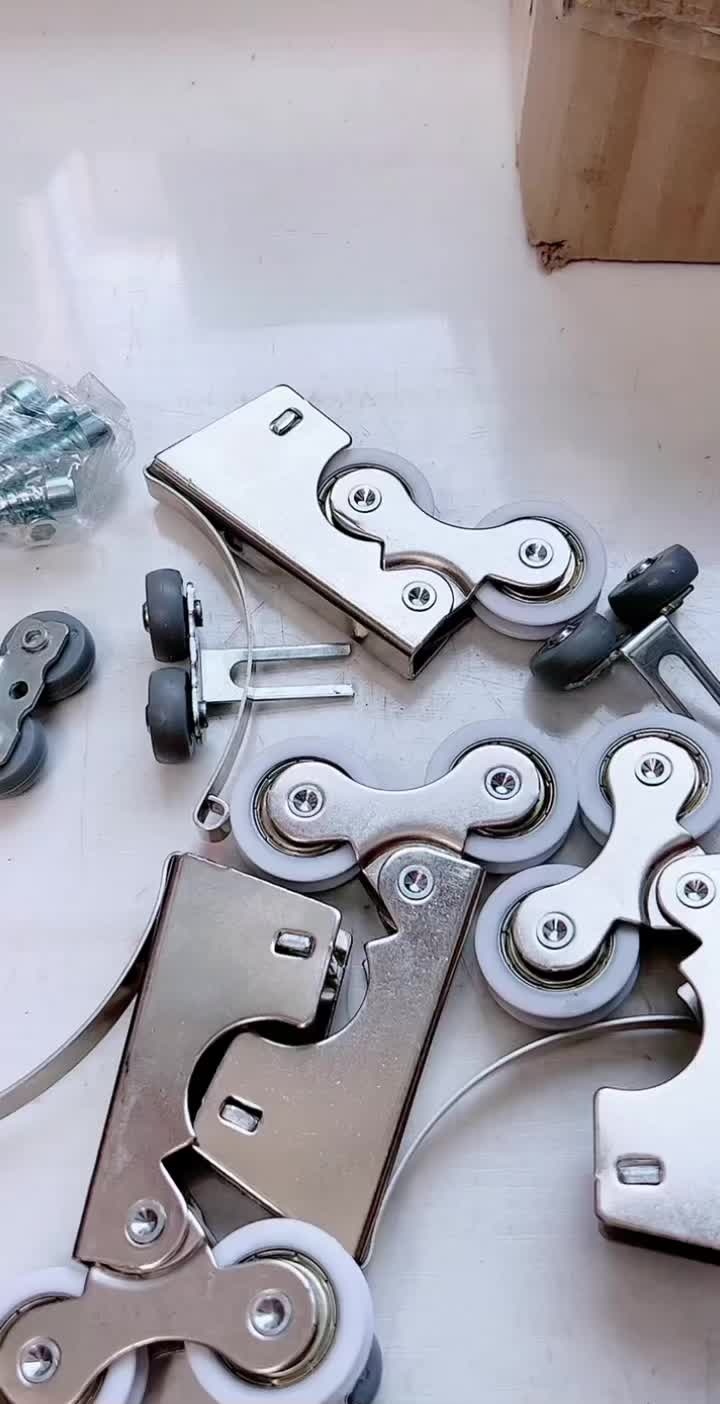 厨房卫生间橱柜移门滑轮钛合金玻璃推拉门衣柜地滑轮子导轨下凸轮#...