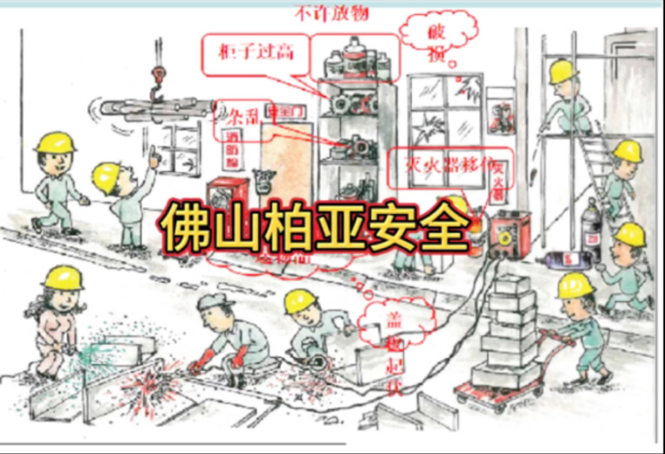 “人人讲安全、个个会应急——查找身边安全隐患” 漫画中违章作业/...