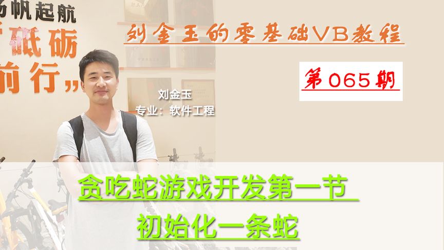 零基础VB教程065期:贪吃蛇游戏开发第一节 初始化一条蛇
