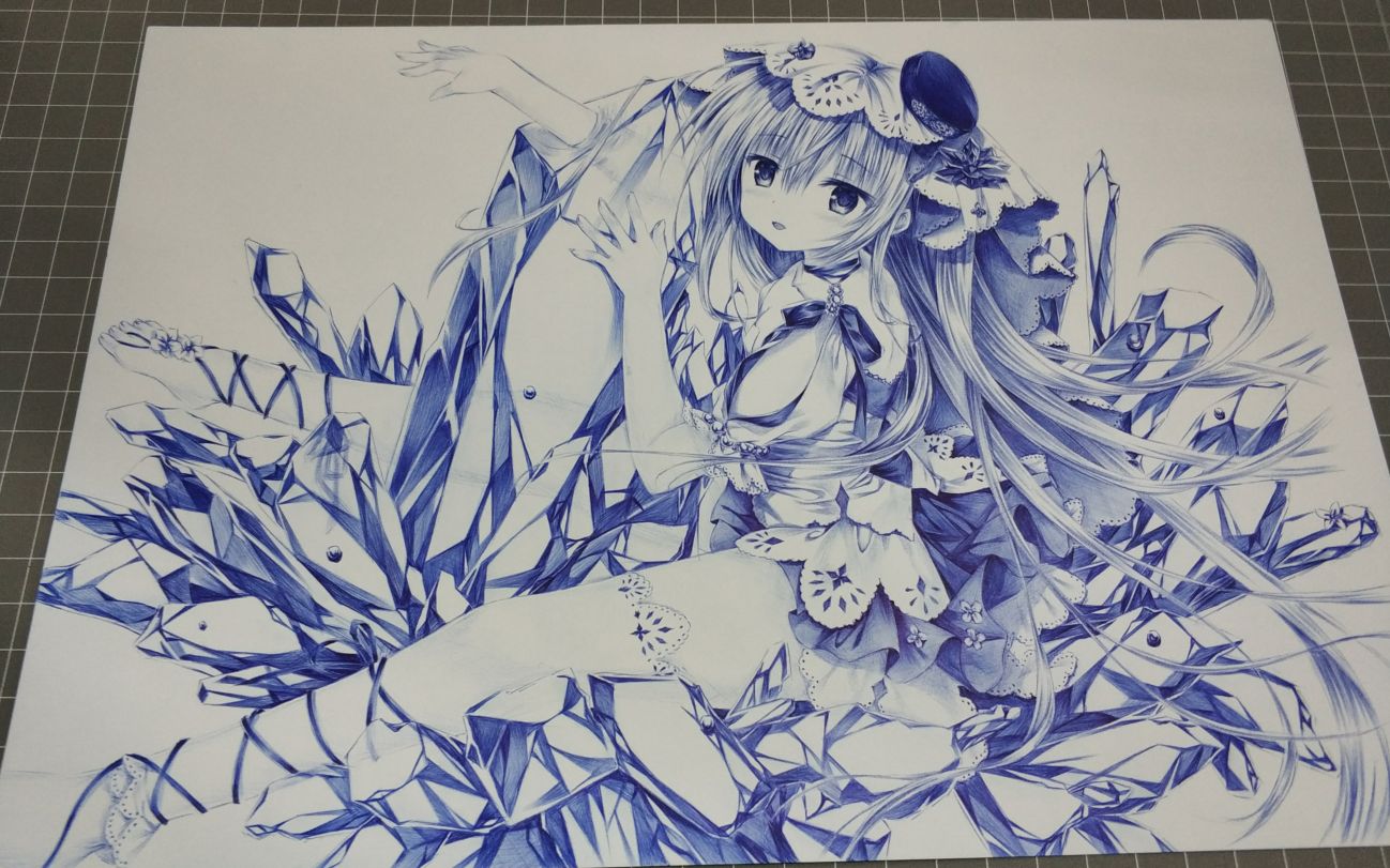 【圆珠笔手绘】用圆珠笔画一张馆川妈的画