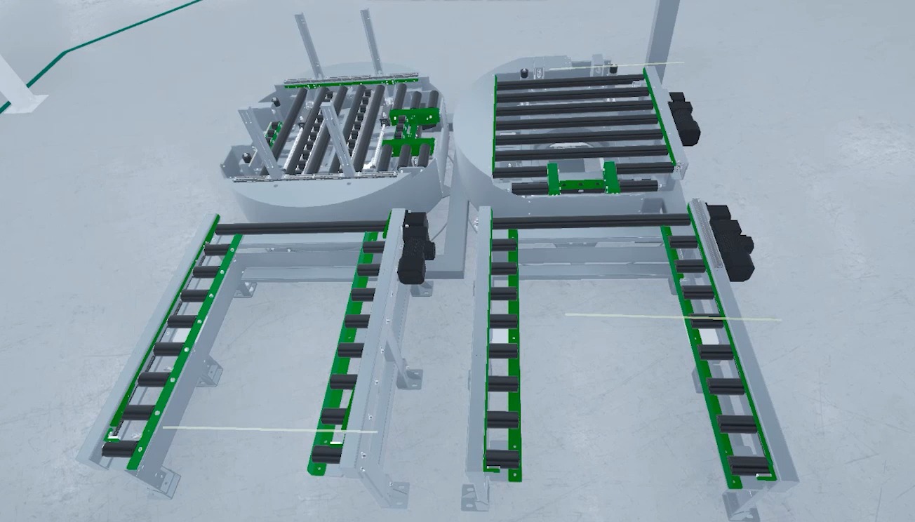 AGV上下料高精度转台缓存辊道线 新能源行业 已落地项目案例分享