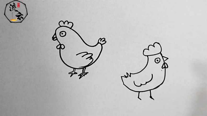 小鸡简笔画,简单易学的儿童画