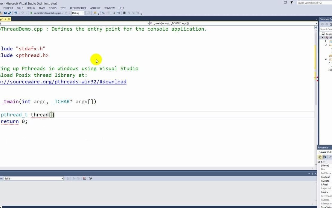 在Visual studio 中安装 Pthread