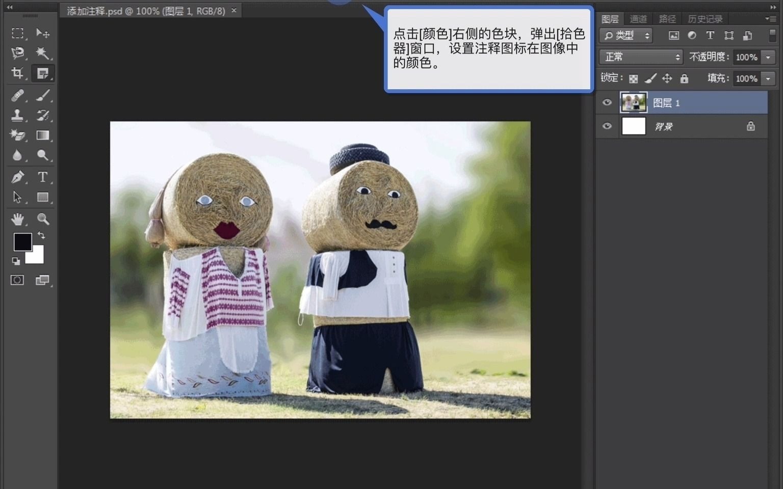 1-10使用注释工具给文档添加说明文字[Photoshop从入门到精通]