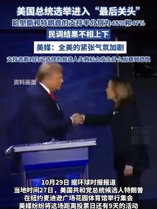 美国总统选举进入“最后关头”,哈里斯和特朗普民调结果不相上下 ...