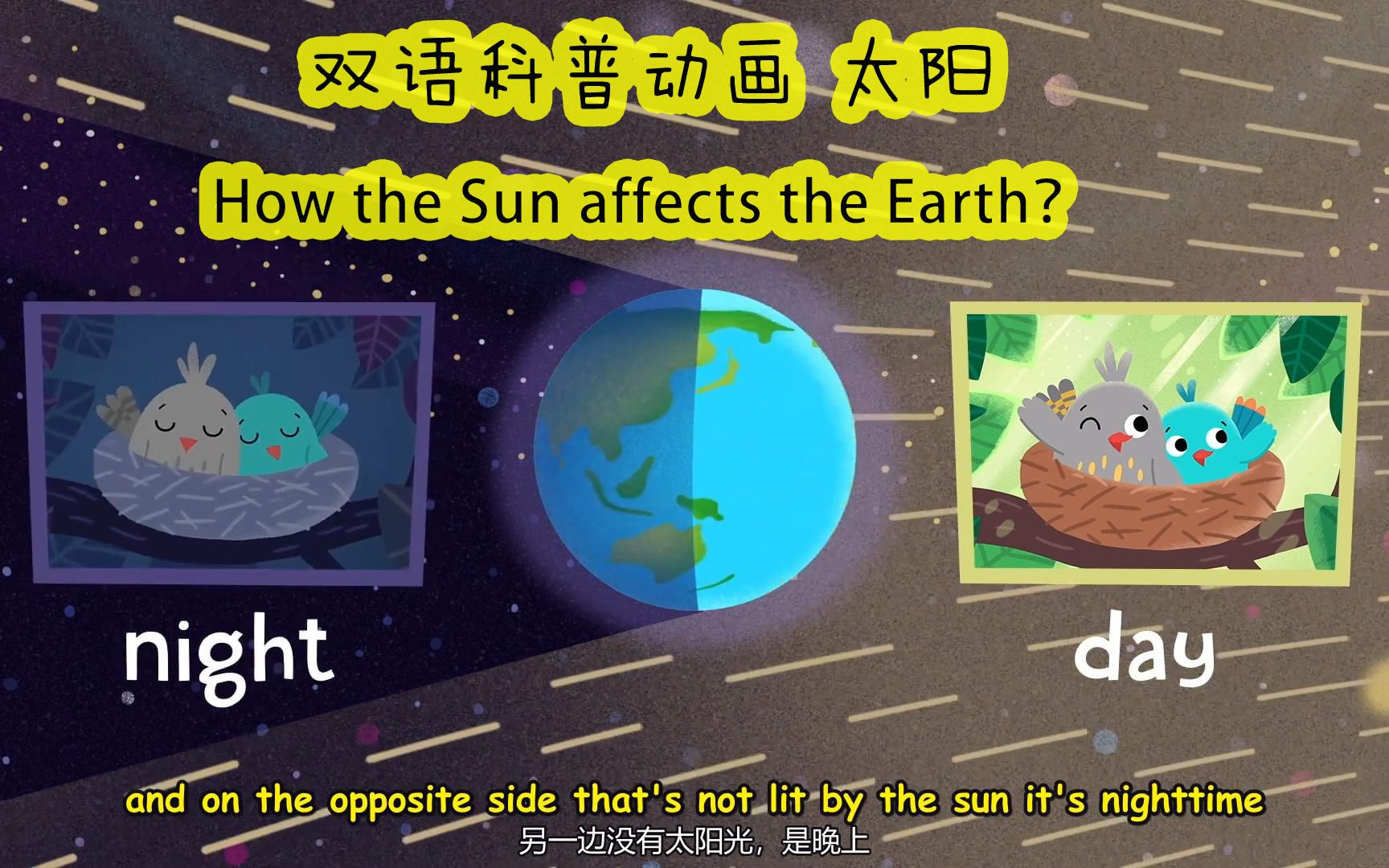 双语科普动画 太阳百科 黑夜白天四季如何形成的?