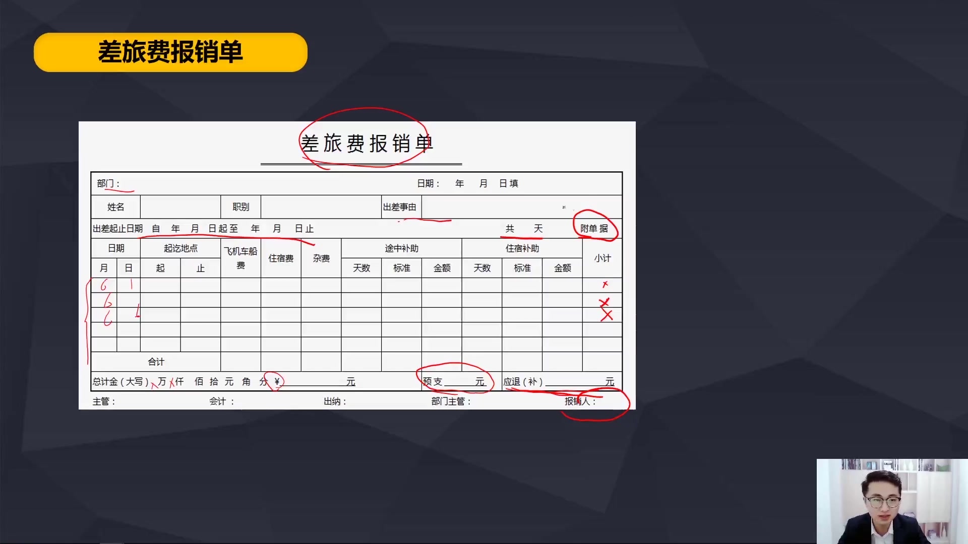 ...做账流程新手必看-出纳实务实训教学,老会计教你填写差旅费报销单