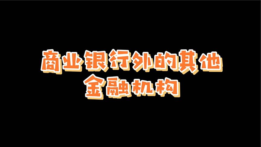 商业银行外的其他金融机构!