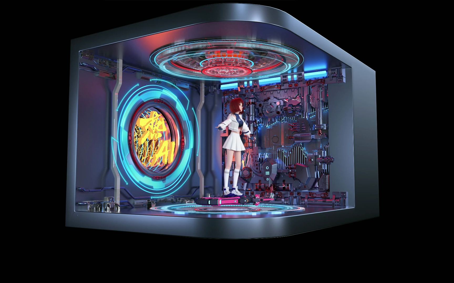 科技感人工智能 AI技术营销大会 裸眼3d影片内容制作 机器学习人工...